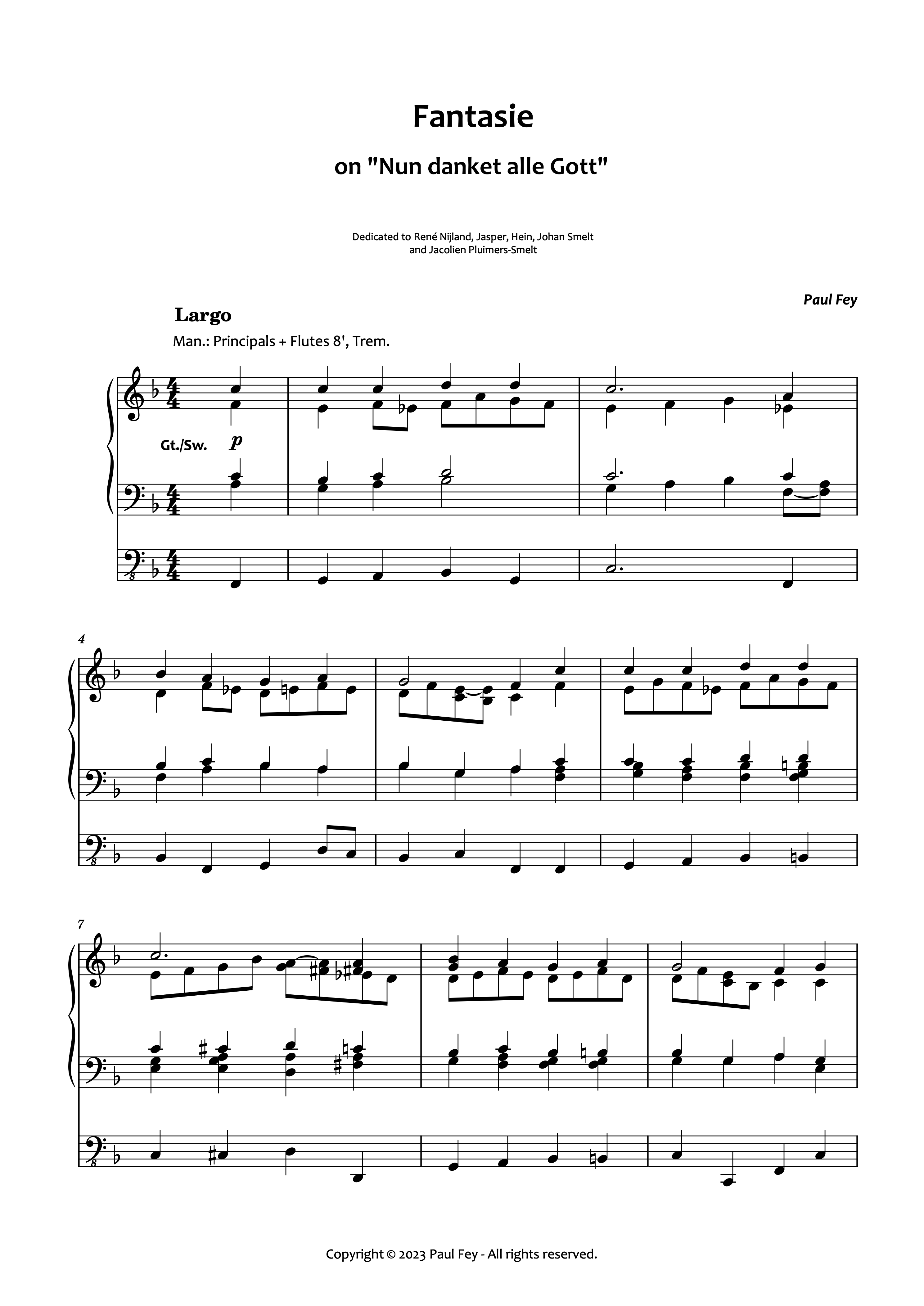 Fantasie on 'Now Thank We All Our God' | Paul Fey Organist – Paul Fey ...