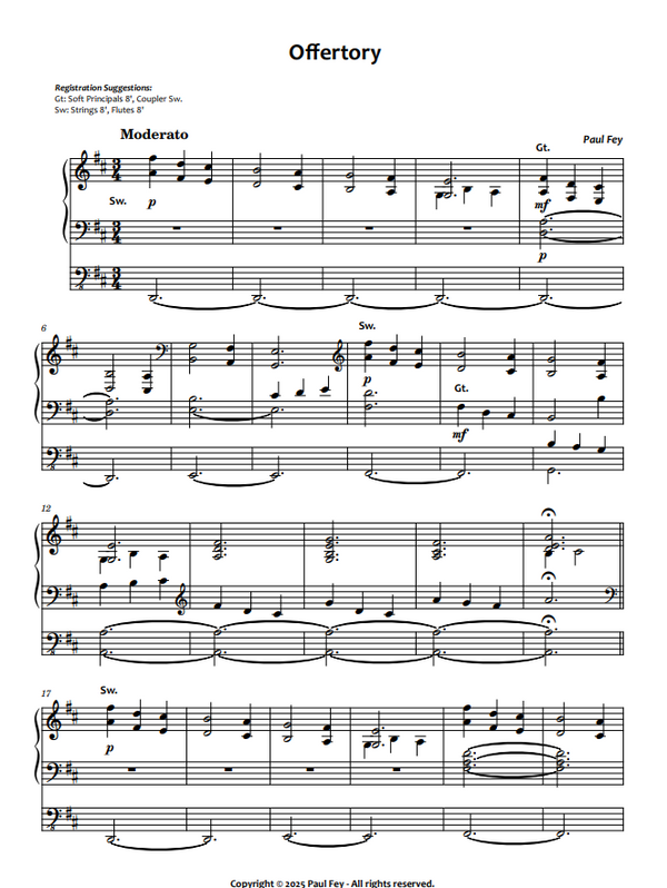 Offertory (Sheet Music) - Paul Fey – Paul Fey | Organist and Pianist