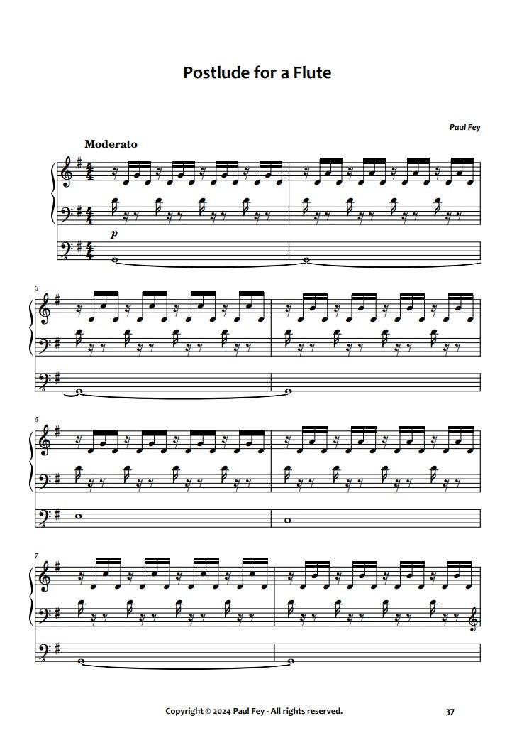 Postlude for a Flute - Sheet Music for Organ – Paul Fey | Organist