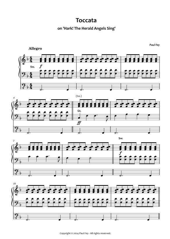 Toccata on 'Hark! The Herald Angels Sing' (Sheet Music) - Paul Fey ...