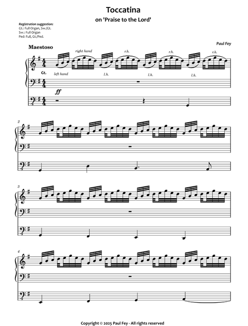 Toccatina on 'Praise to the Lord' (Sheet Music) - Paul Fey – Paul Fey ...