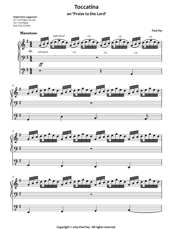 Toccatina on 'Praise to the Lord' (Sheet Music) - Paul Fey – Paul Fey ...