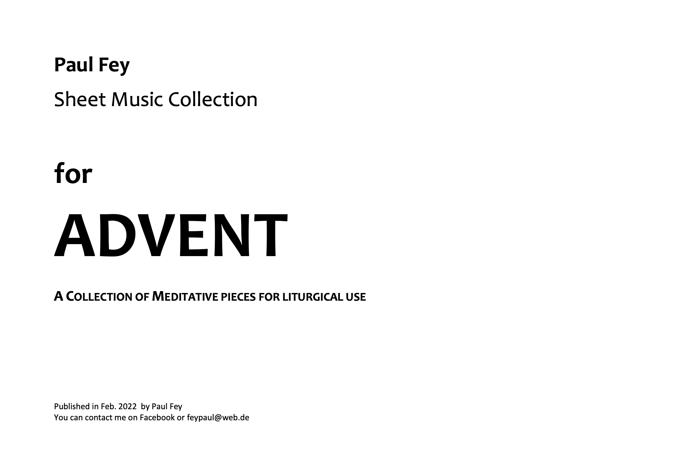 Advent Collection for Organ (Sheet Music) | Paul Fey Organist – Paul ...