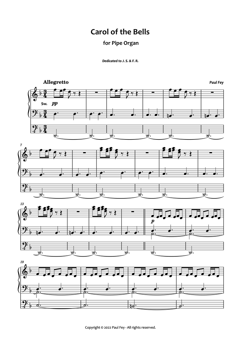 CHRISTMAS MUSIC – Paul Fey | Organist