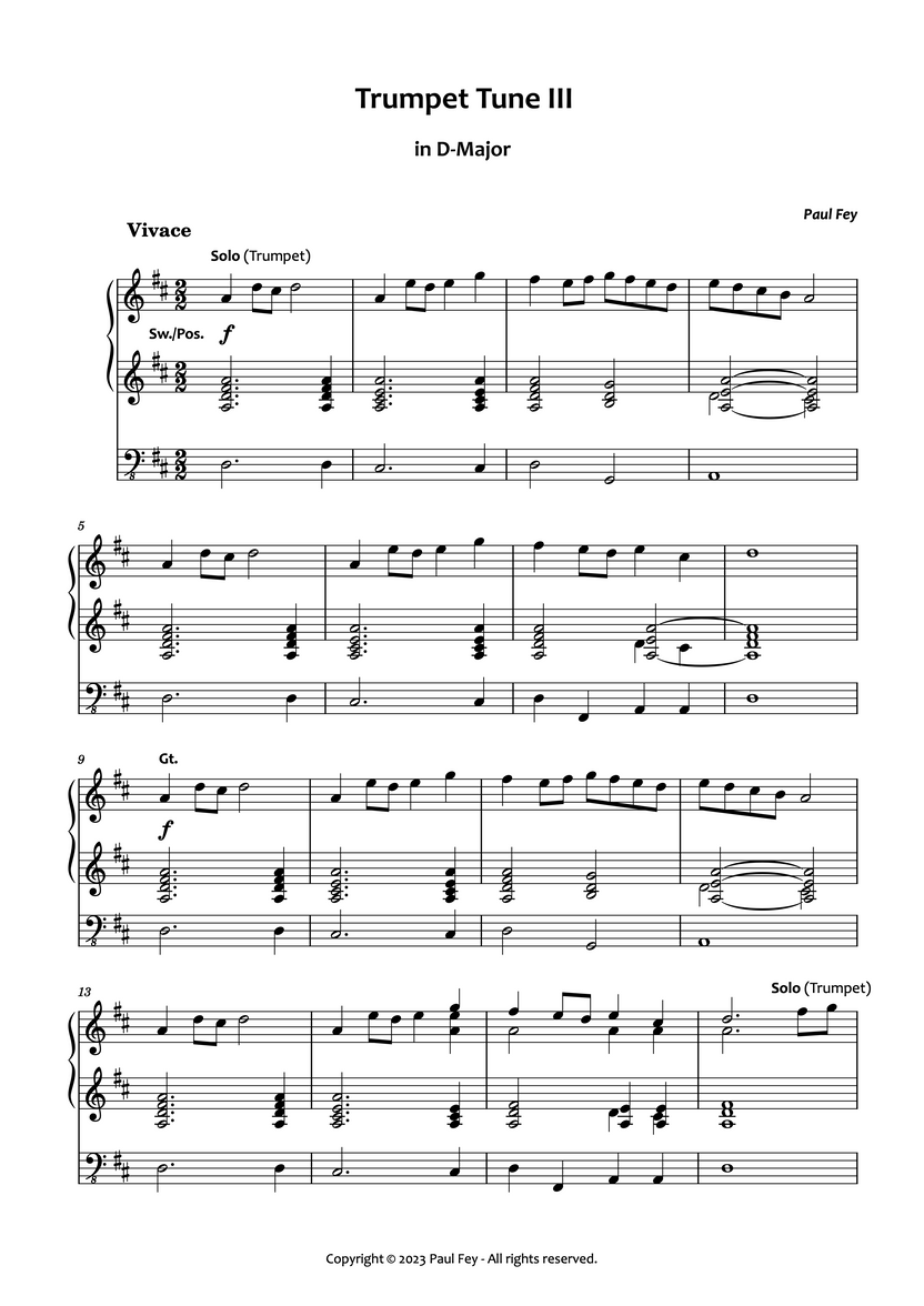 The Best Trumpet Tunes for Pipe Organ - Sheet Music for Organ | Paul ...