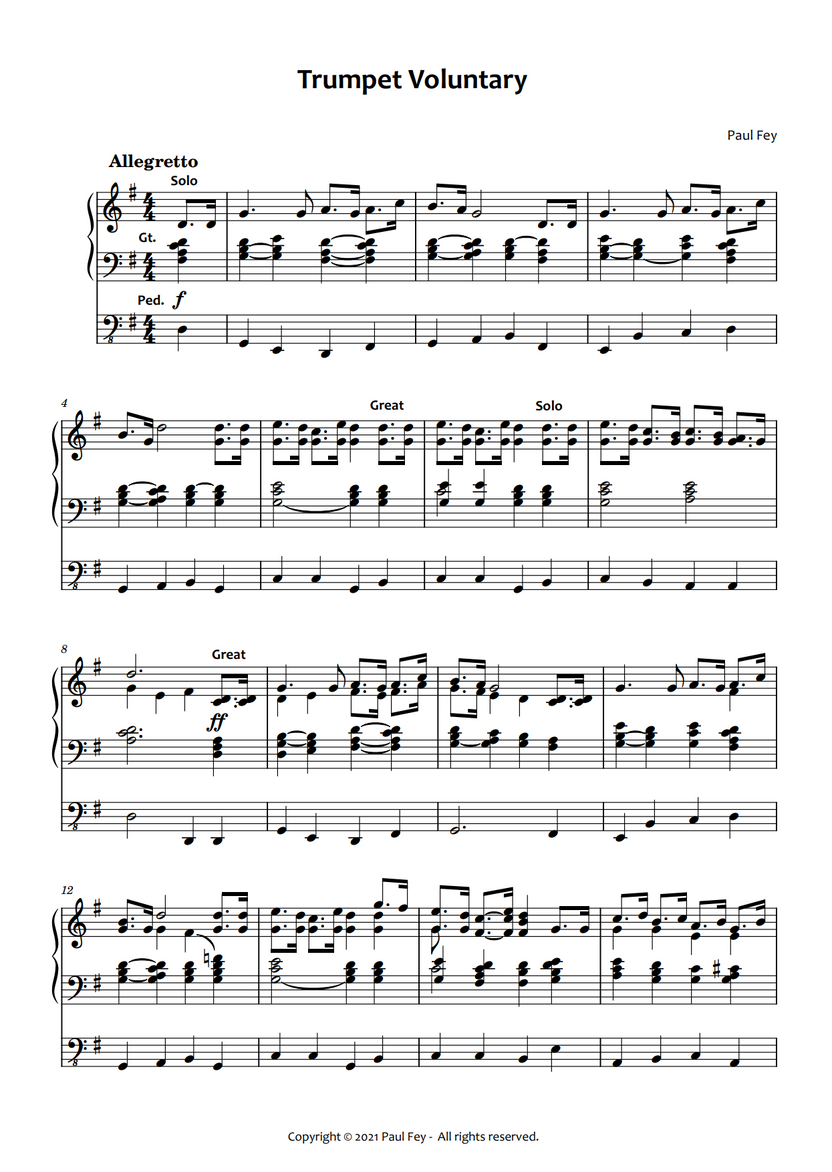 The Best Trumpet Tunes for Pipe Organ - Sheet Music for Organ | Paul ...